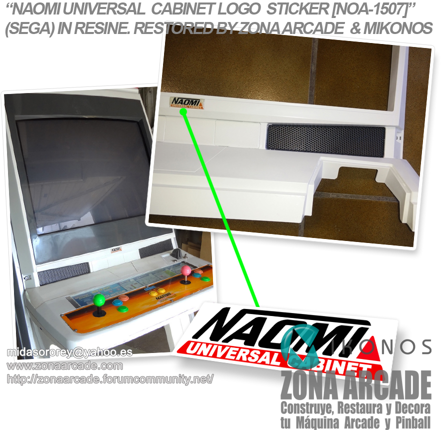 "NAOMI UNIVERSAL CABINET" (SEGA) - All Arcade Artwork Decals and Small ...